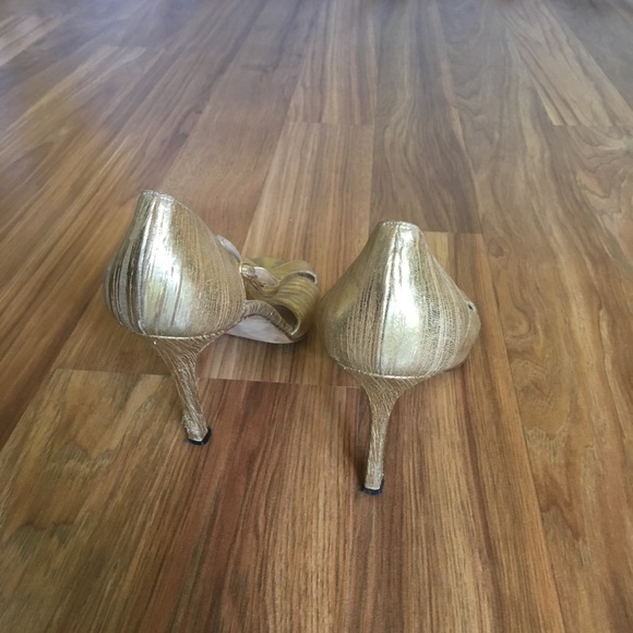 Manolo Blahnik | Shoes | Mano Blahnik Gold Strappy Heals Worn Once 4 ...